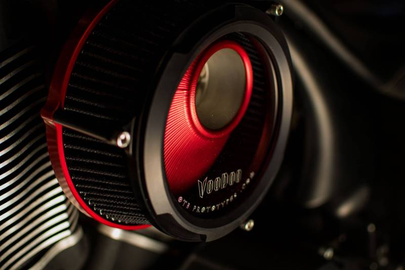 OTB - Voodoo Air Cleaner Kit (Red w/ Black Window Bezel) for Indian ...